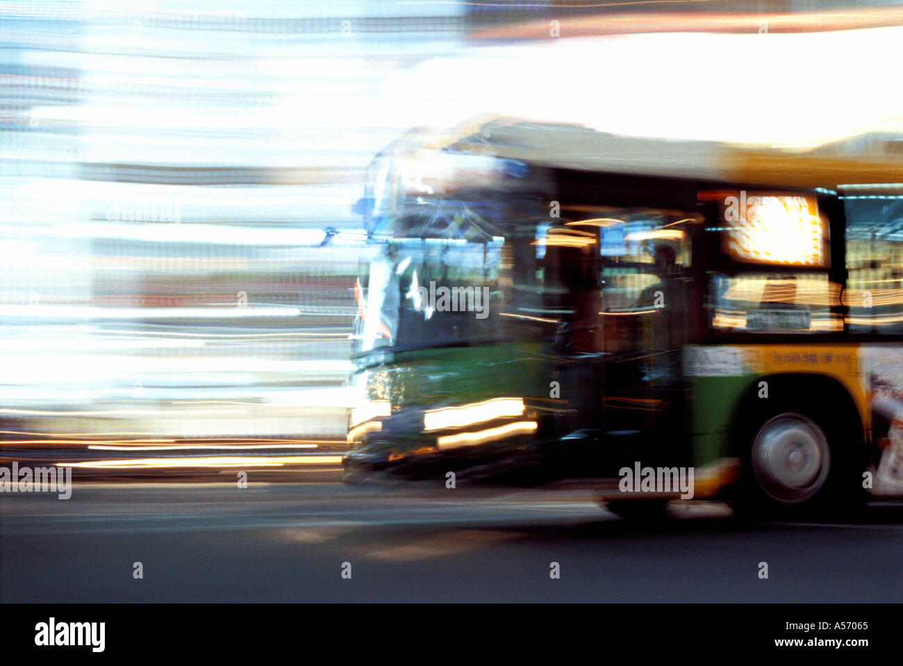 Japan Tokyo Bus blur in Ginza at night Stock Photo - Alamy
