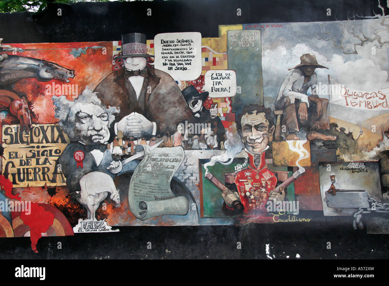 Painet ja1354 venezuela political murals downtown caracas latin america ...