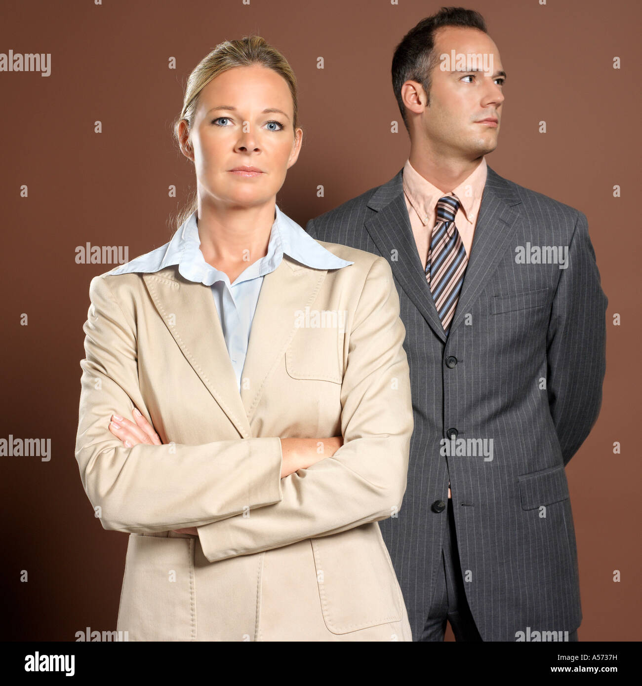 Businessman and businesswoman, portrait Stock Photo - Alamy