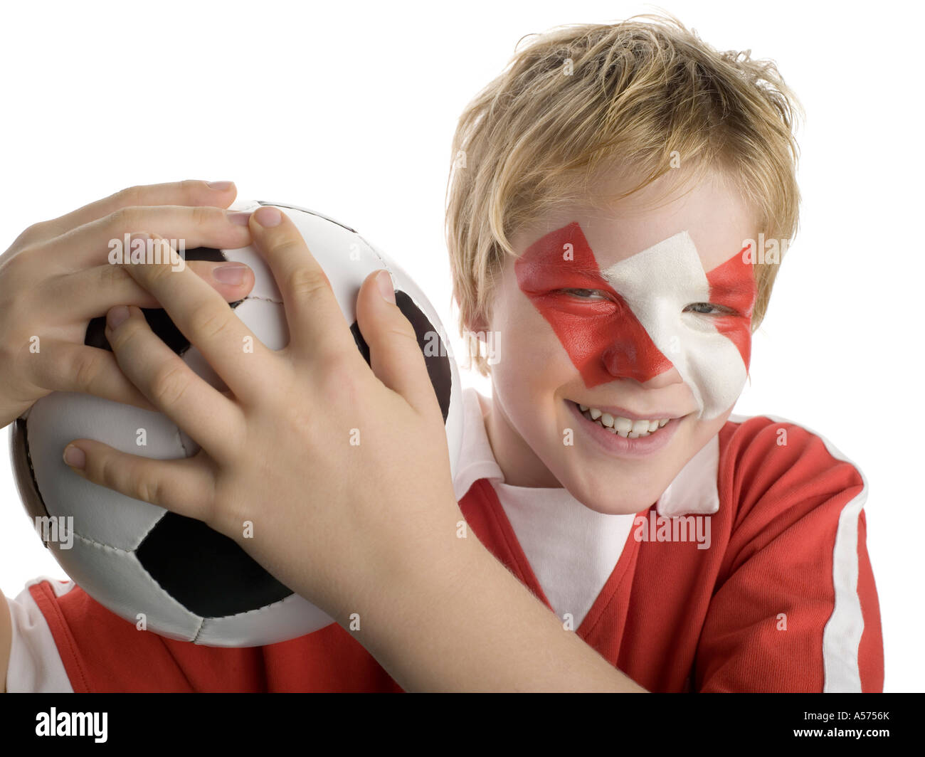 Child boy football head hold hi-res stock photography and images - Alamy