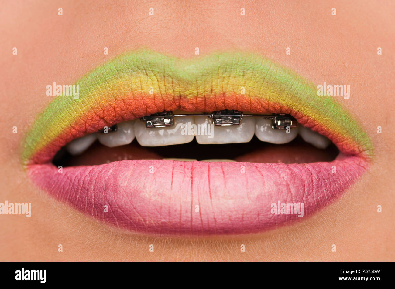 Painted lips, close-up Stock Photo - Alamy