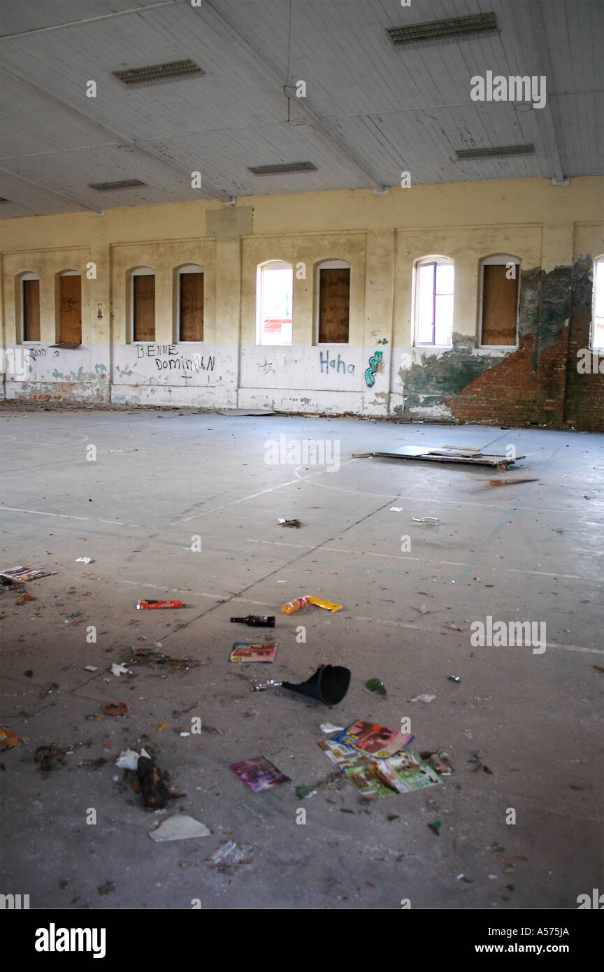 Old destroyed gym Stock Photo - Alamy