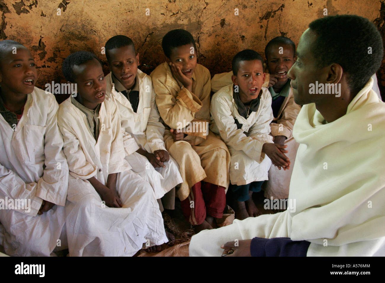 Painet jb1309 ethiopia boys chanting geez prayers mihur eyesus orthodox ...