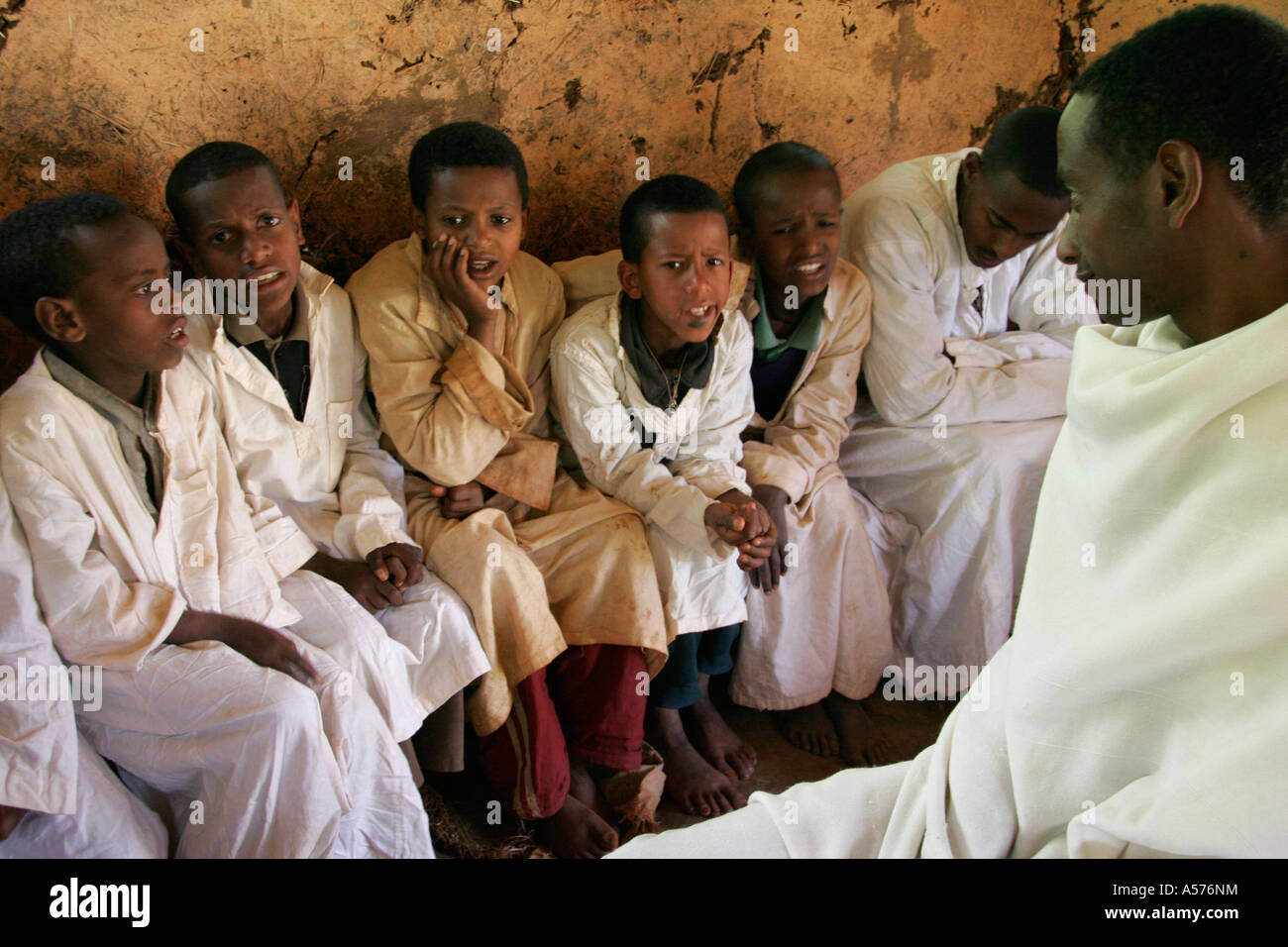 Ethiopia boys chanting geez prayers hi-res stock photography and images ...