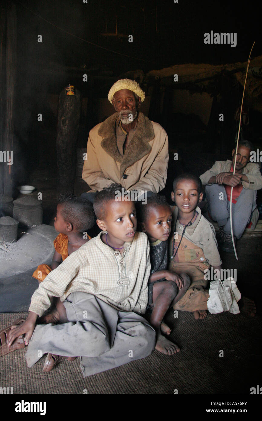 jb1312 ethiopia interior traditional gurage house eyesus monastery ...