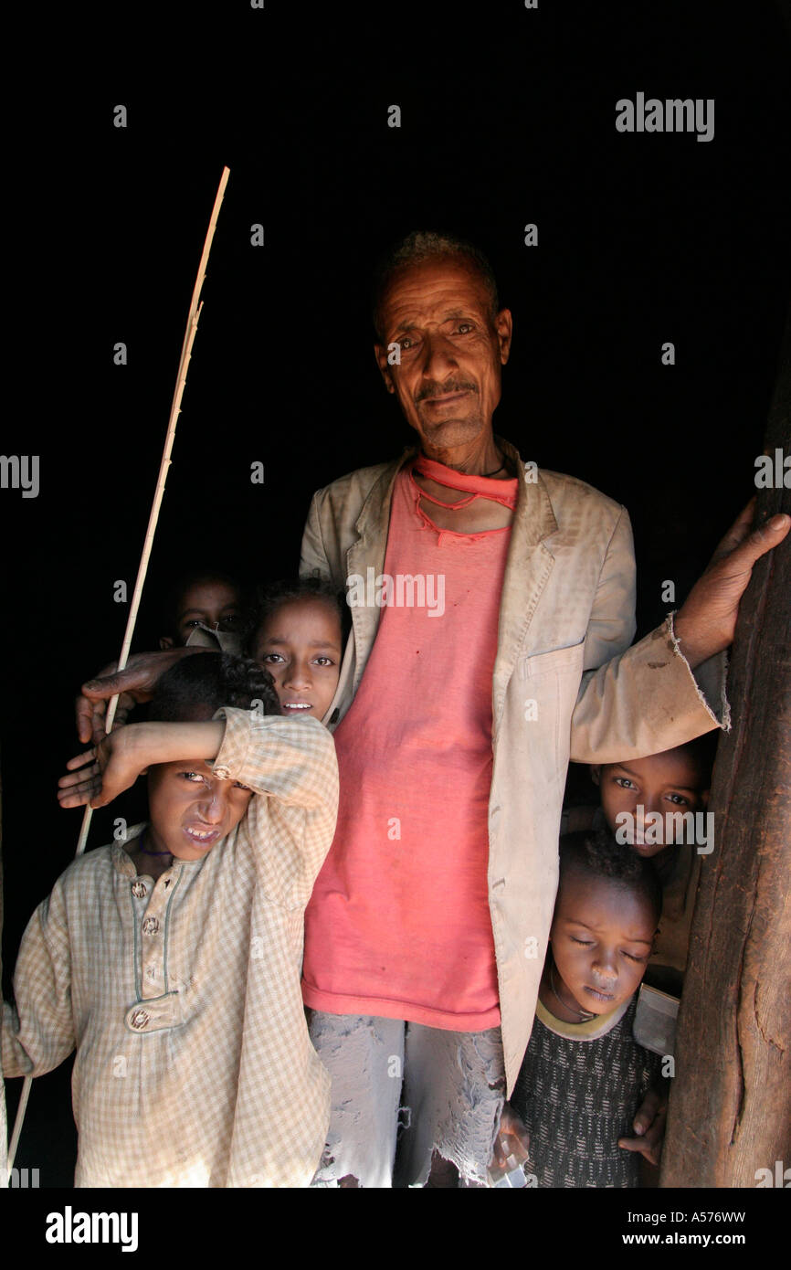 jb1321 ethiopia man children interior traditional gurage house eyesus ...