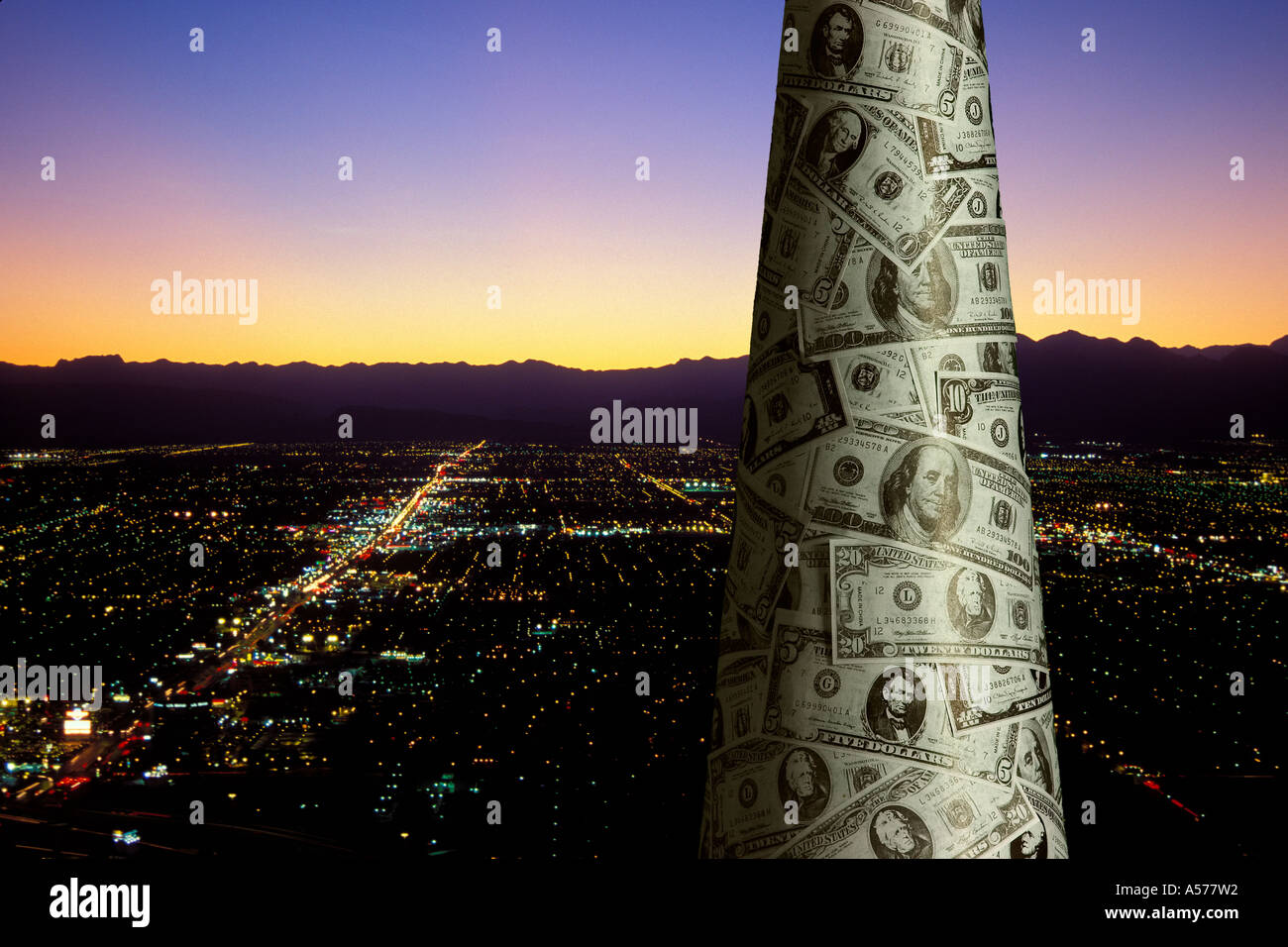 Tower of money Stock Photo - Alamy