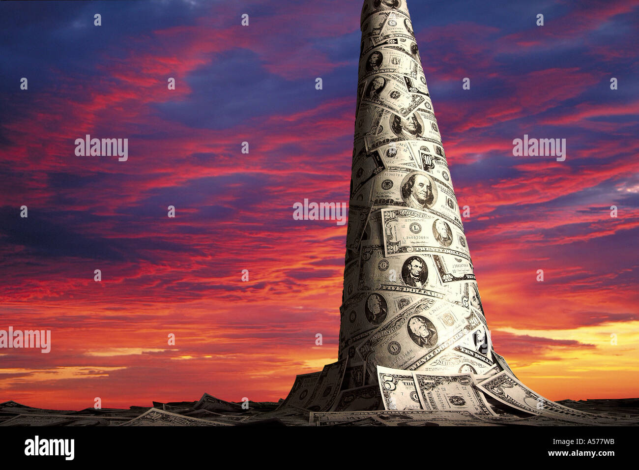 Tower of money Stock Photo - Alamy