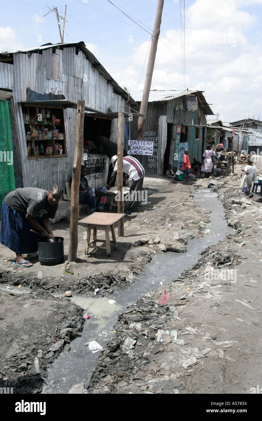 Painet jb1448 kenya small shops mukuru nairobi mombasa africa poverty ...