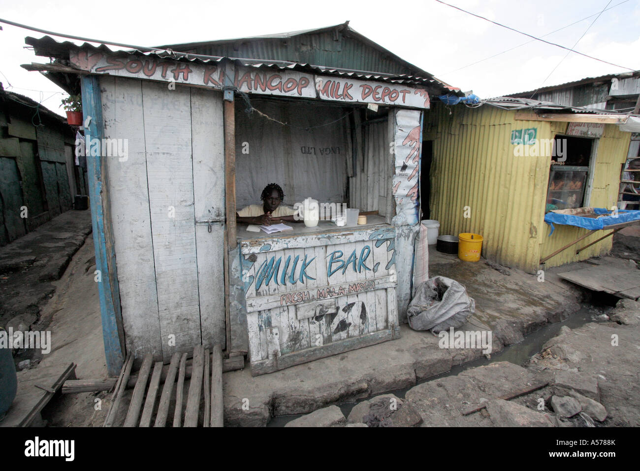 Painet jb1457 kenya small shops mukuru nairobi mombasa africa poverty ...