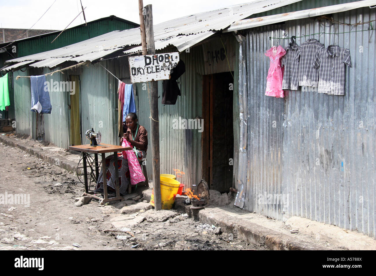 Painet jb1459 kenya small shops mukuru nairobi mombasa africa poverty ...