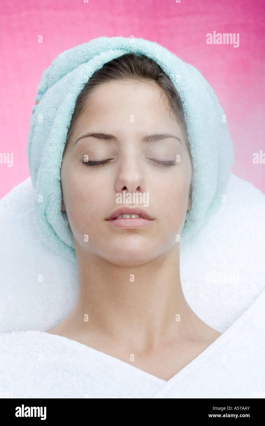 Woman receiving spa treatment Stock Photo - Alamy