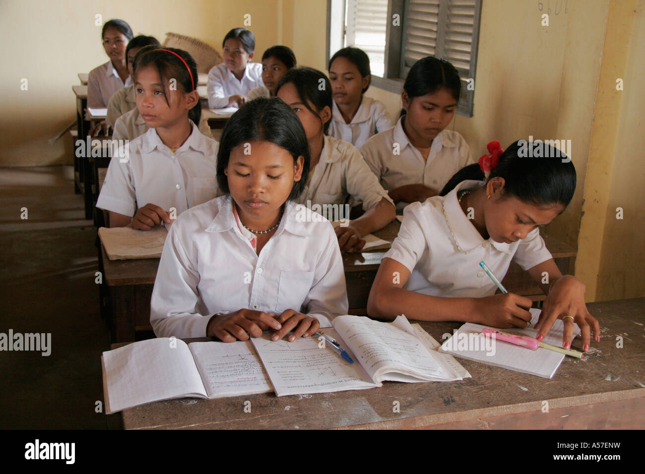 Painet je2185 girls cambodia ang chun primary school kampot province ...