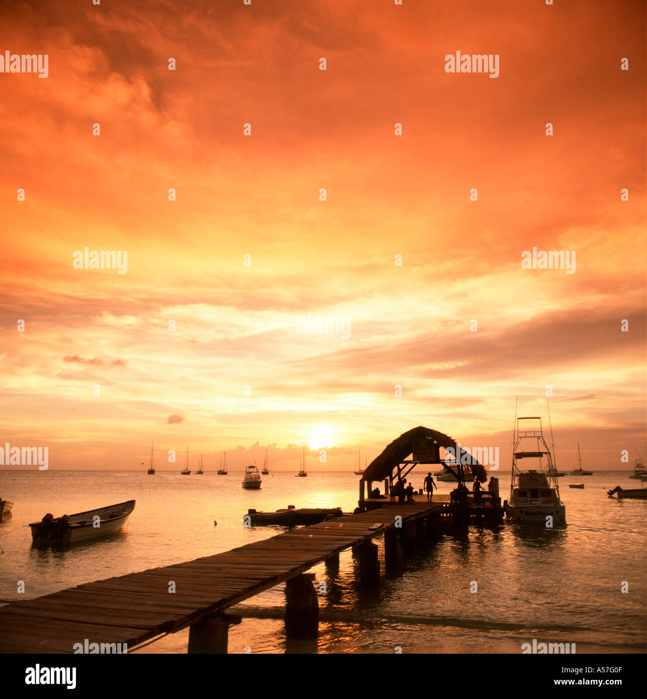 Sunset at Pigeon Point, Tobago, Trinidad and Tobago, Caribbean - taken ...