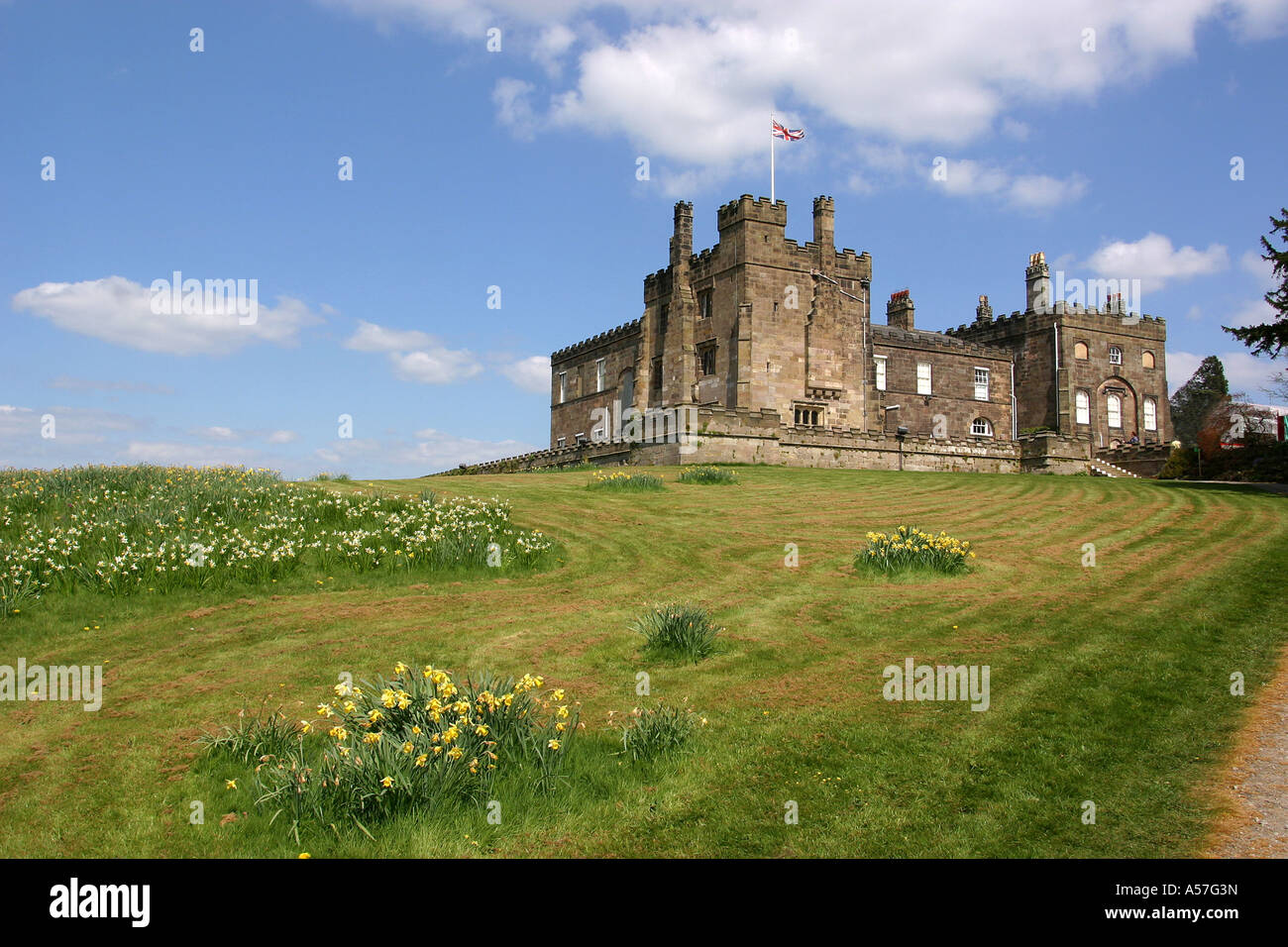 UK Yorkshire Ripon Ripley Castle in springtime Stock Photo - Alamy