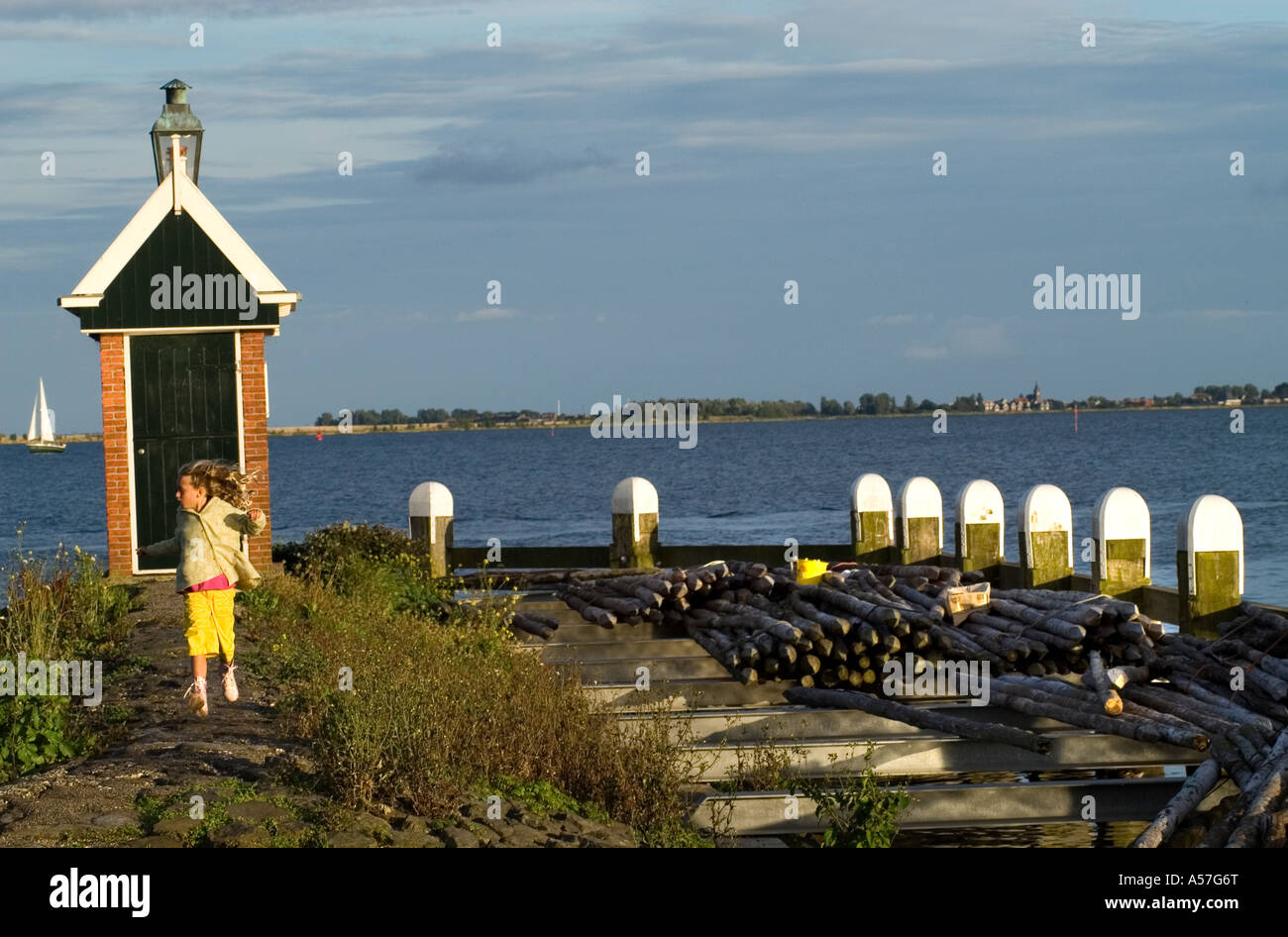 Volendam Holland Netherlands fishing Dutch Port Harbor IJsselmeer Stock ...