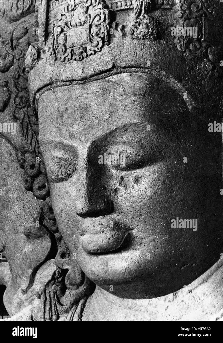 God Shiva Mahadeva Elephanta Caves Bombay Mumbai Maharashtra India 1977 ...