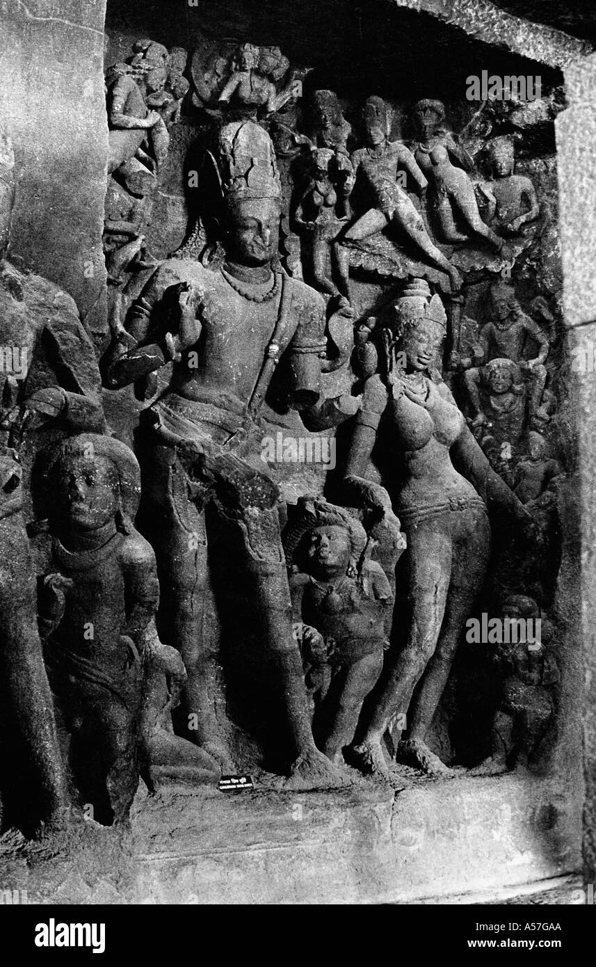 Gangadhara Elephanta Caves Bombay Mumbai Maharashtra India 1977 Stock ...
