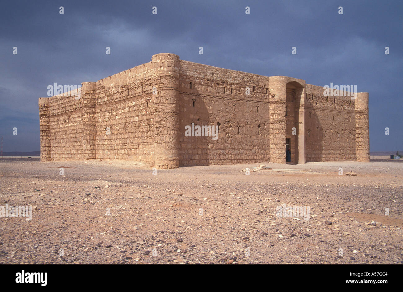 Qasr Al Kharaneh desert castle east of Amman Jordan Stock Photo - Alamy