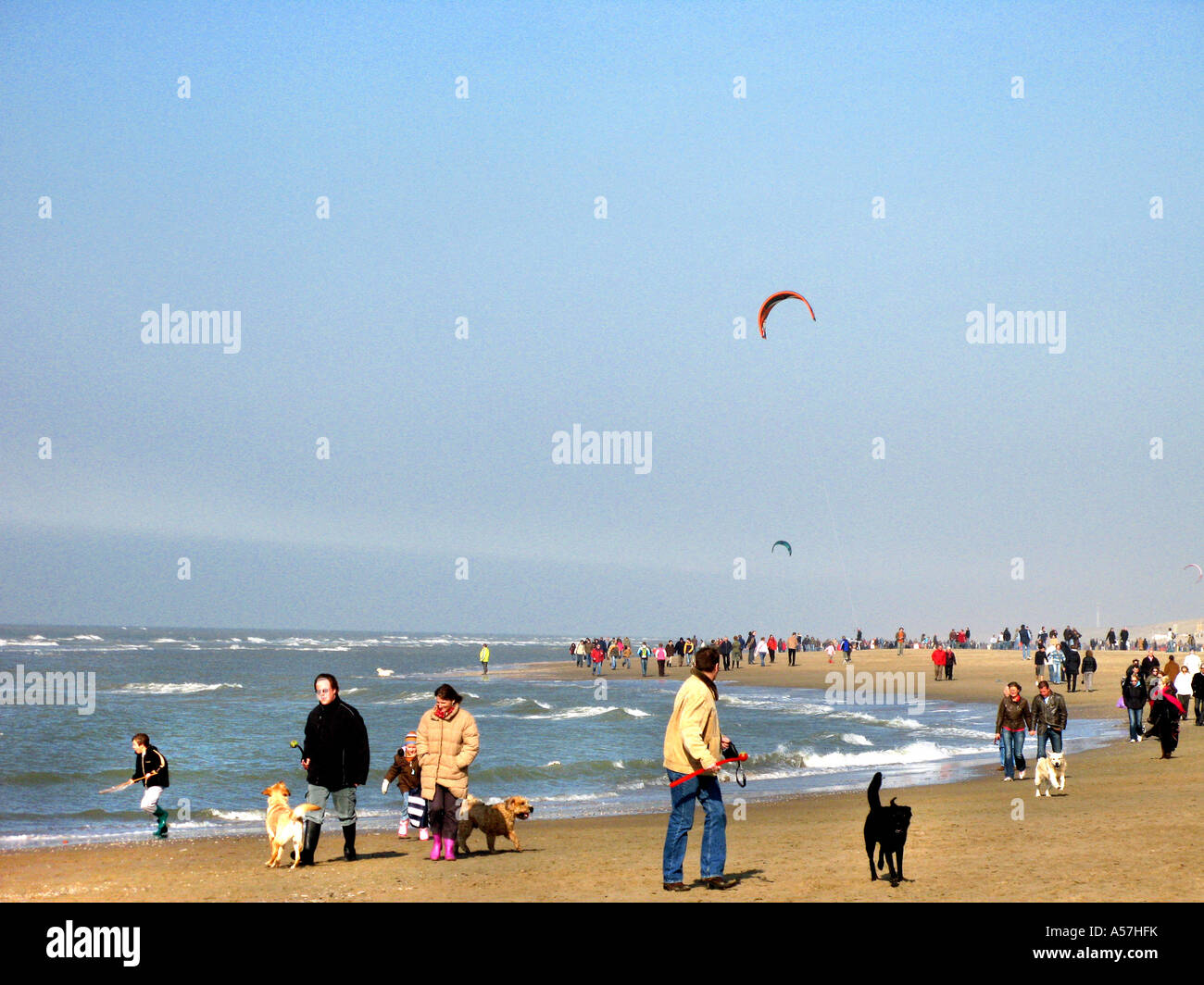 Katwijk Noordwijk Sea Netherlands Beach people Stock Photo - Alamy