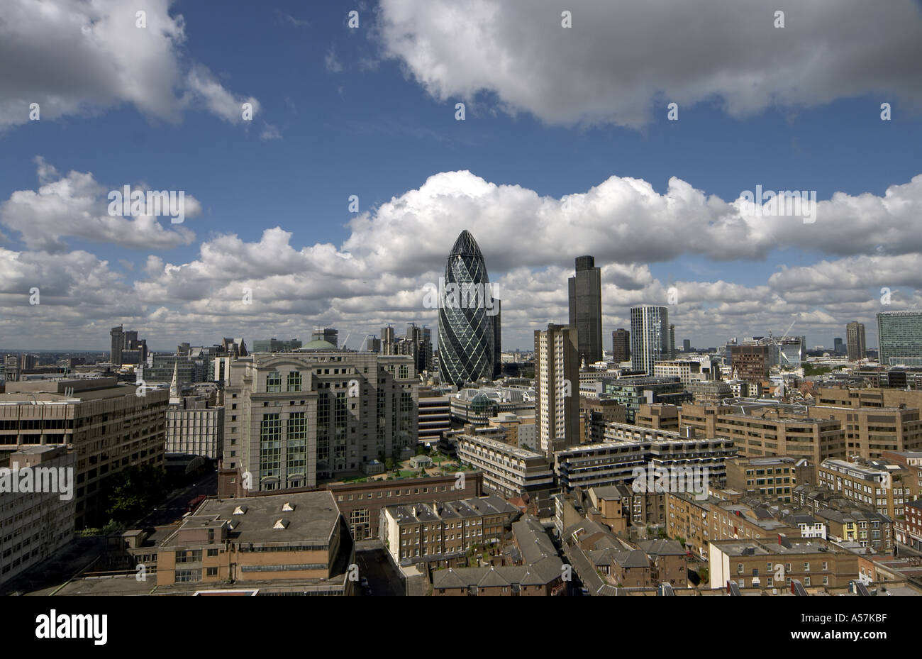 City of London EC3 with Gherkin viewed from the east England Stock ...