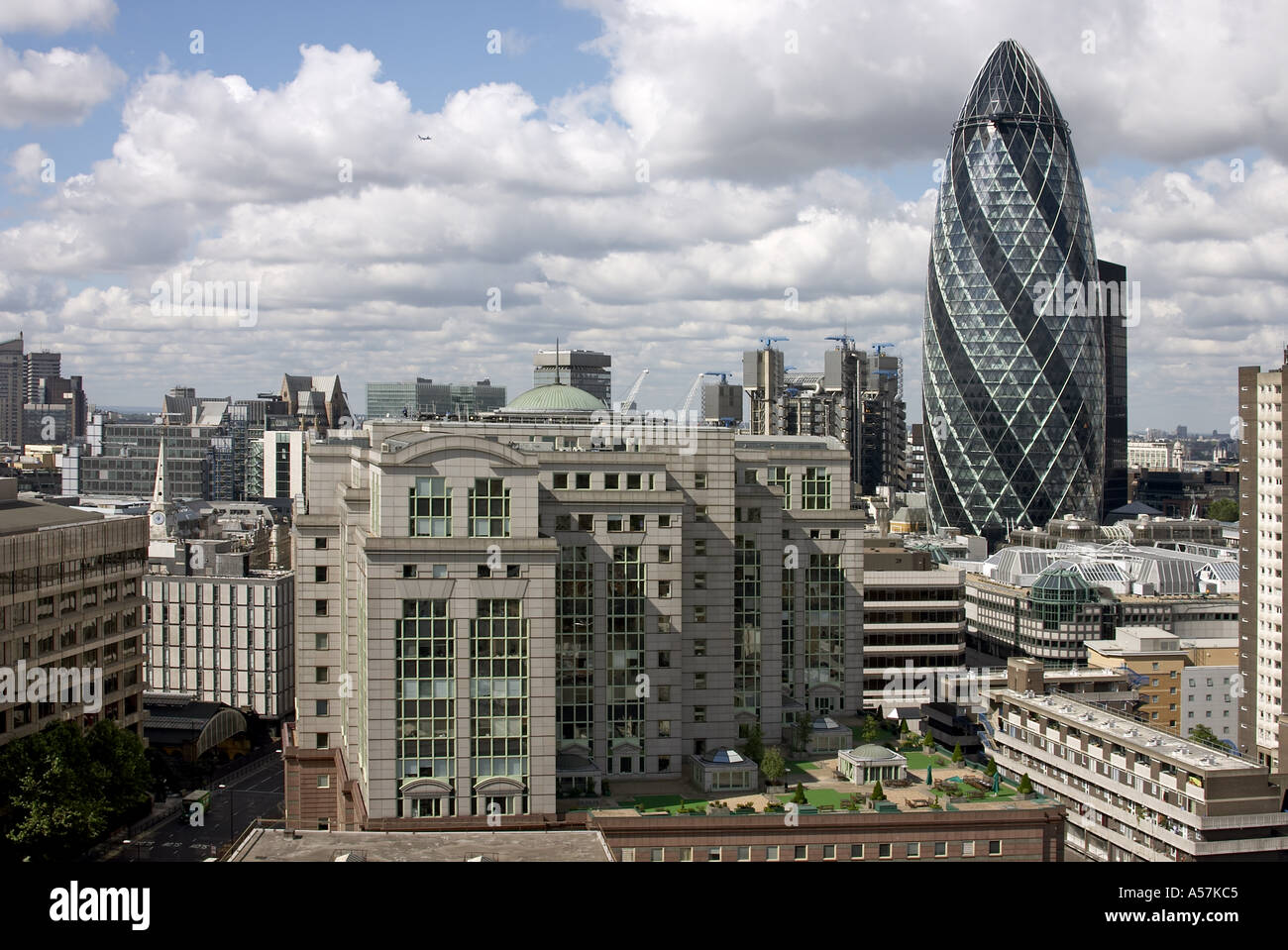 St Botolph House and Gherkin City of London EC3 England Stock Photo - Alamy