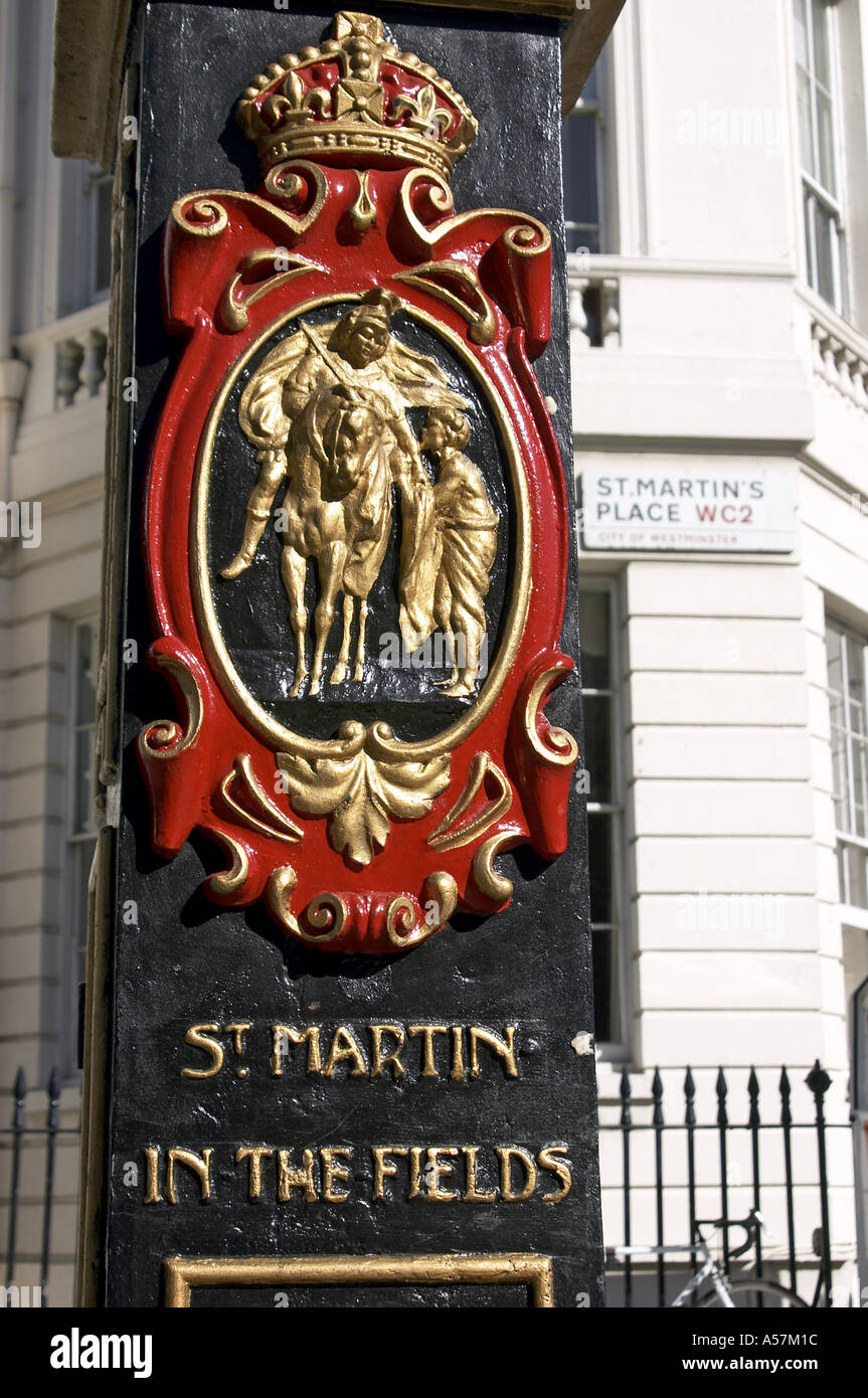 Lamp post logo of St Martin in the Fields London WC2 England Stock ...