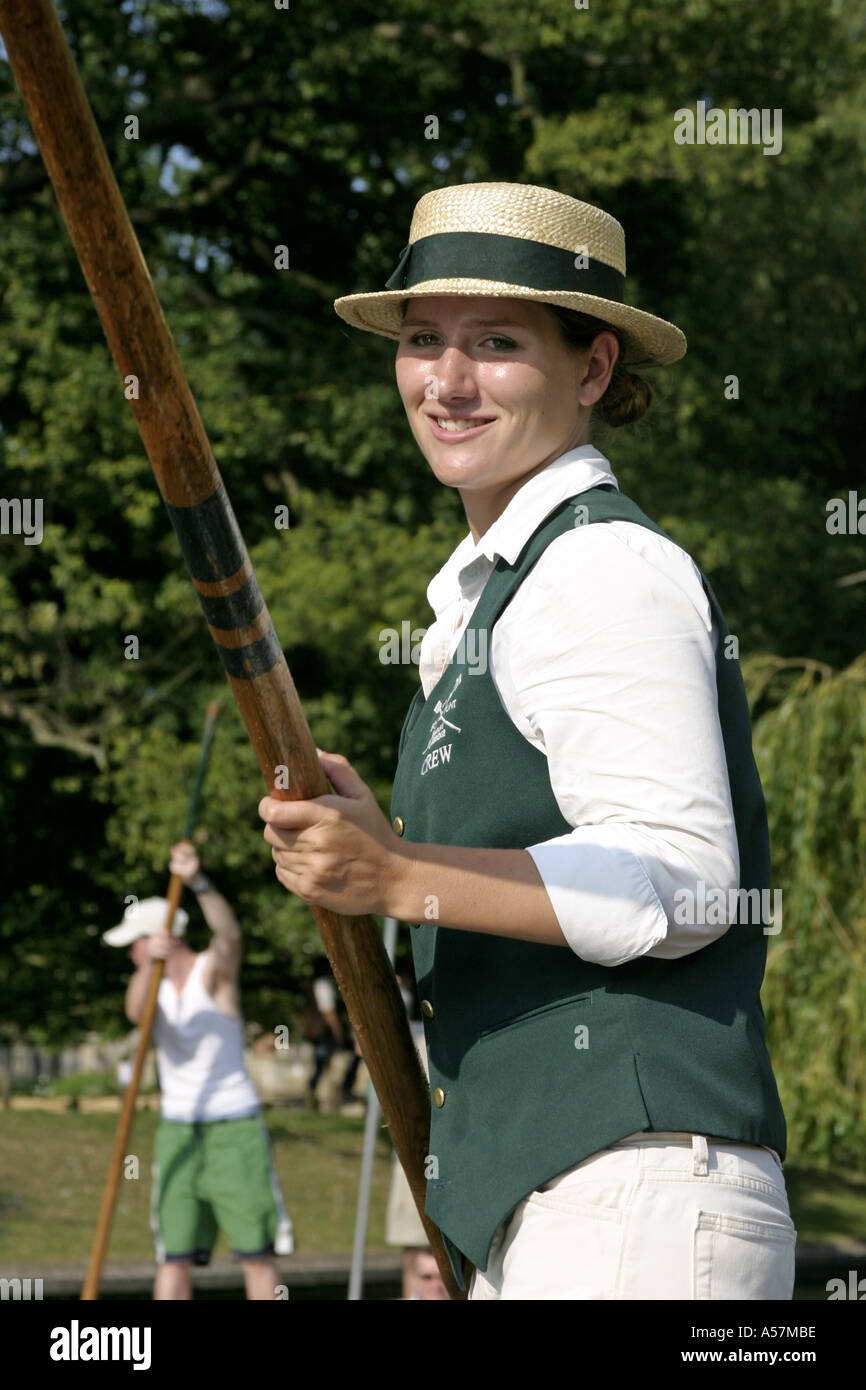 Female punting on river cam hi-res stock photography and images - Alamy