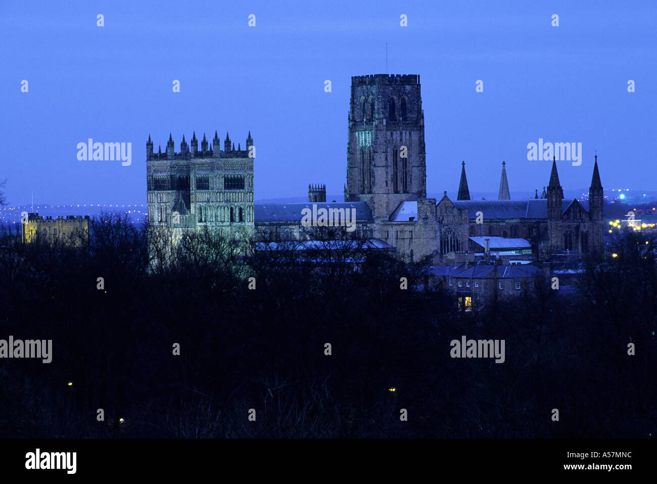 Durham Cathedral at night under flood lights Stock Photo - Alamy