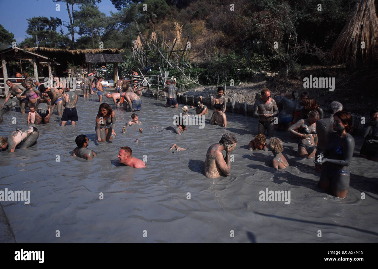 TURKEY The thermal mud baths at Ilica in the Dalyan Delta Stock Photo ...