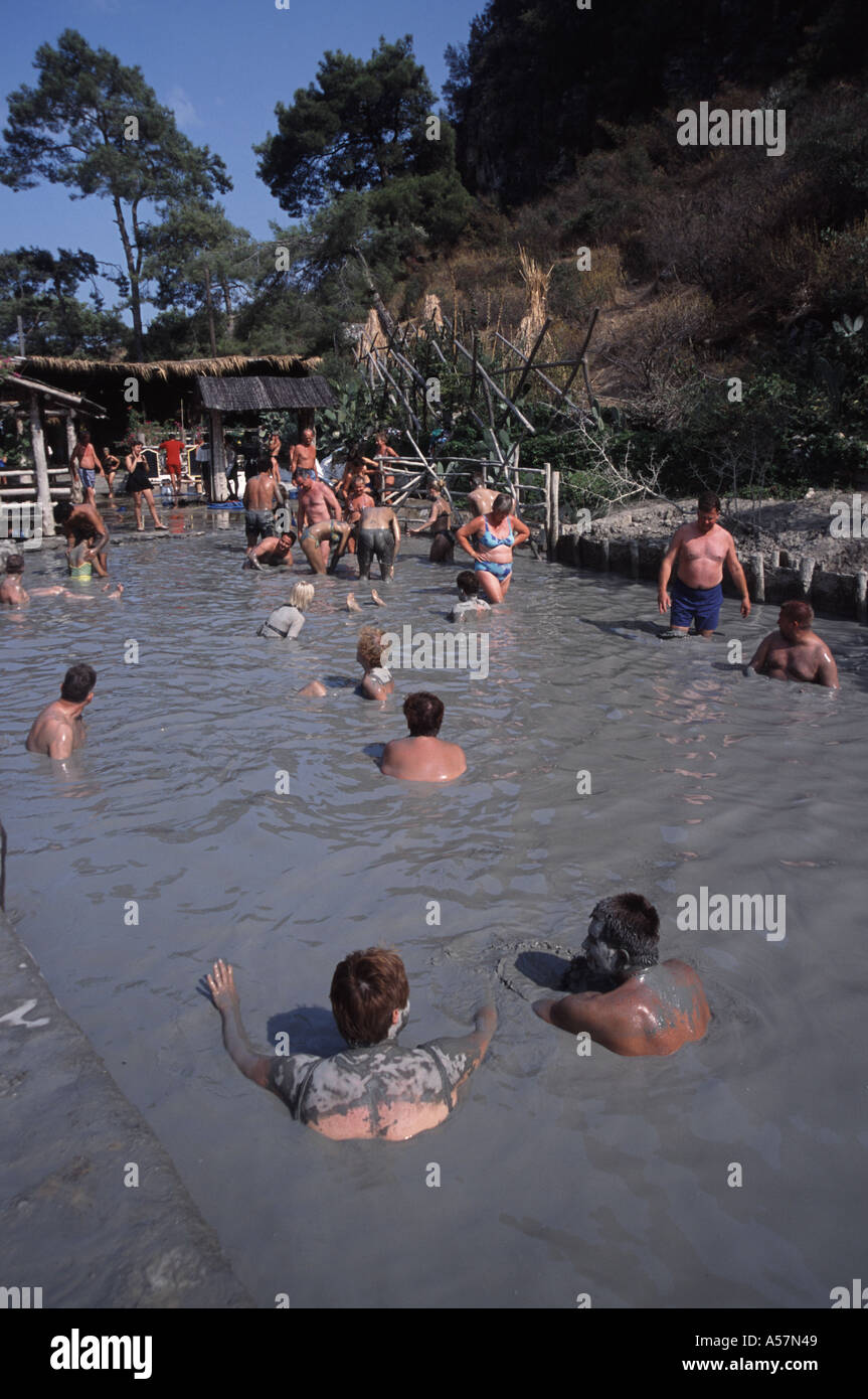 TURKEY The thermal mud baths at Ilica in the Dalyan Delta Stock Photo ...