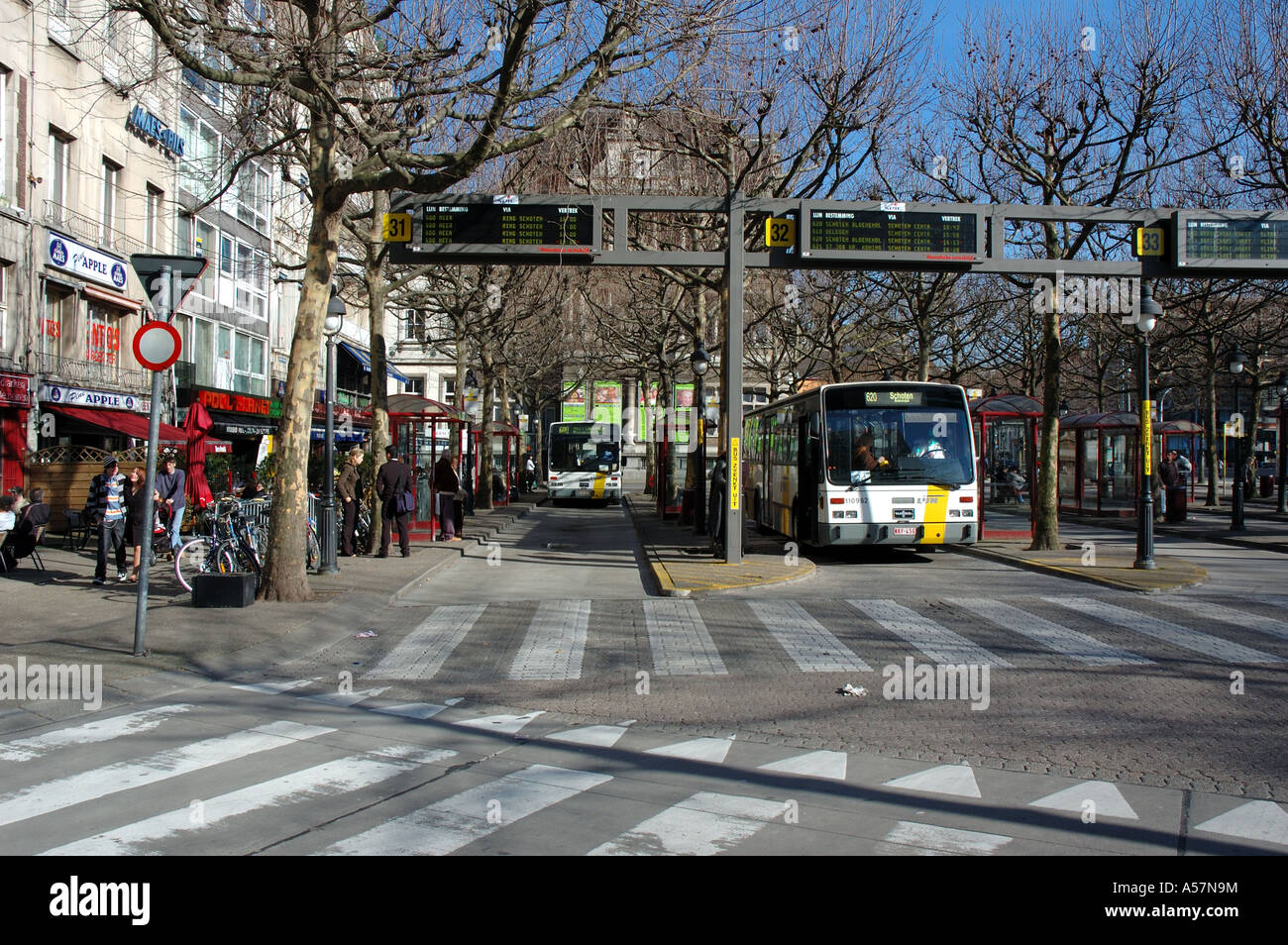 Bus station, Antwerp, Belgium Stock Photo - Alamy