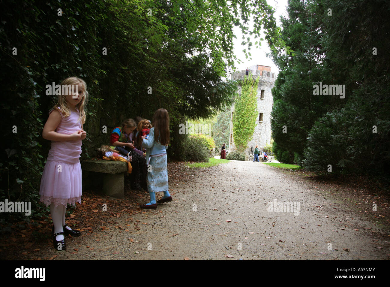 childrens play near the Pepper Pot tower at Powerscourt Stock Photo - Alamy