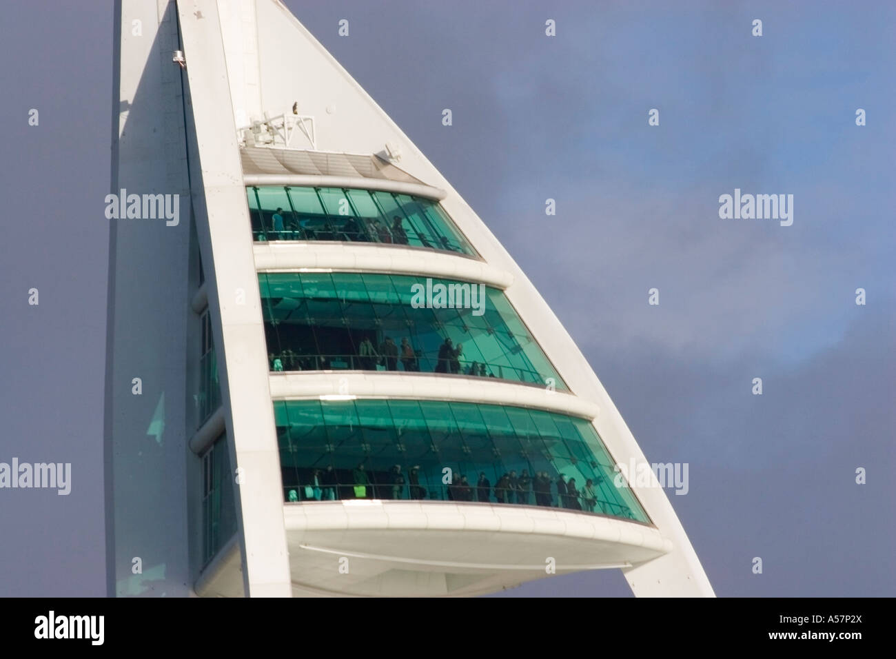 Landscape view of the Spinnaker Tower in Portsmouth, Hampshire, England ...