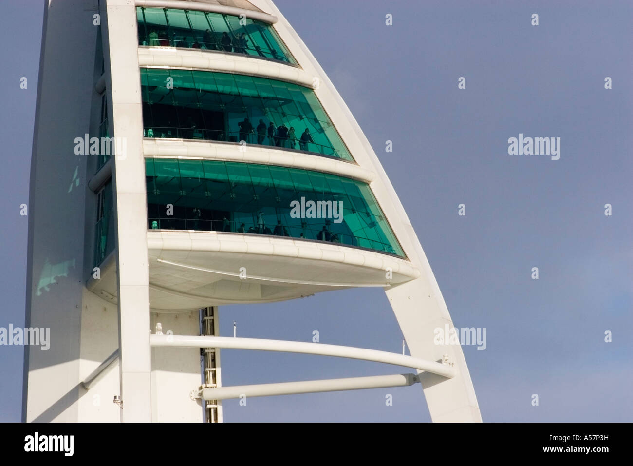 Landscape view of the Spinnaker Tower in Portsmouth, Hampshire, England ...