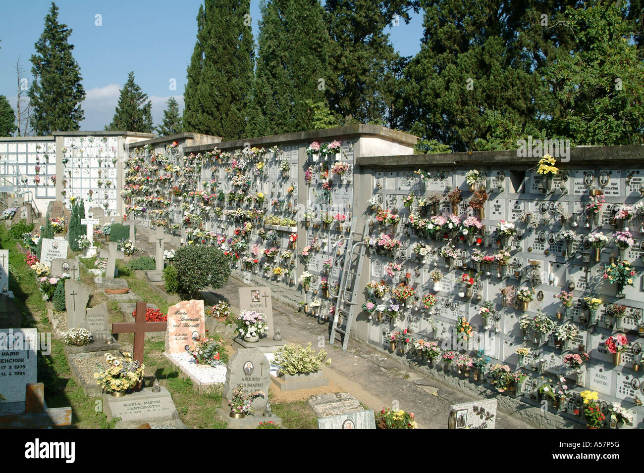 Graveyard in the Italian village of Fiesole Tuscany Italy Stock Photo ...