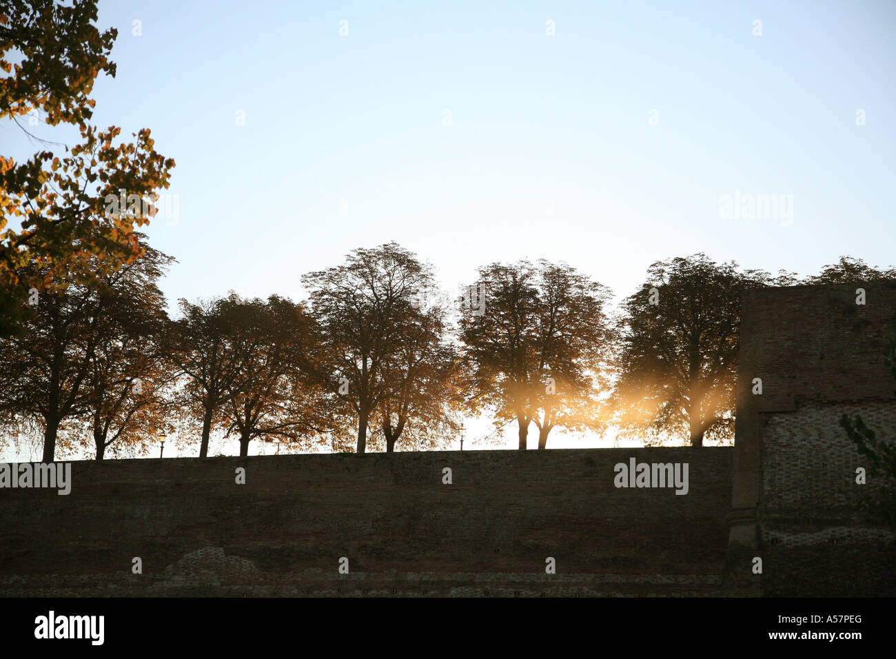 The ancient walls of Siena at down in autumn Stock Photo - Alamy