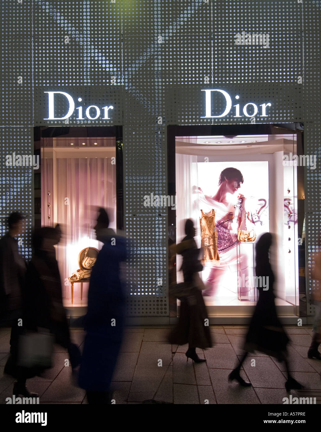 Exterior of Dior store in upmarket famous district of Ginza in Tokyo ...