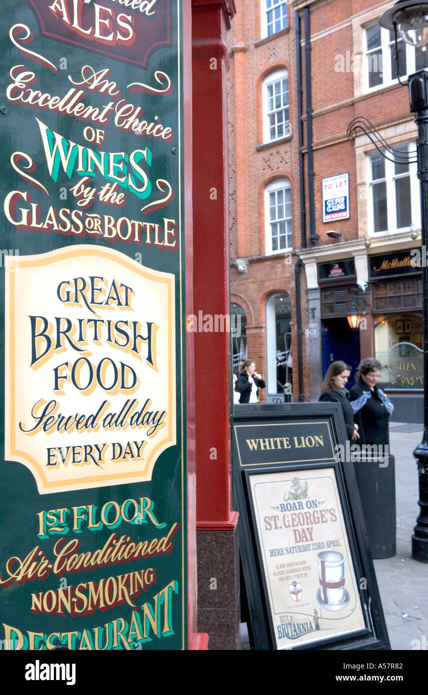 Pub food sign in Covent Garden London England - Great British Food ...