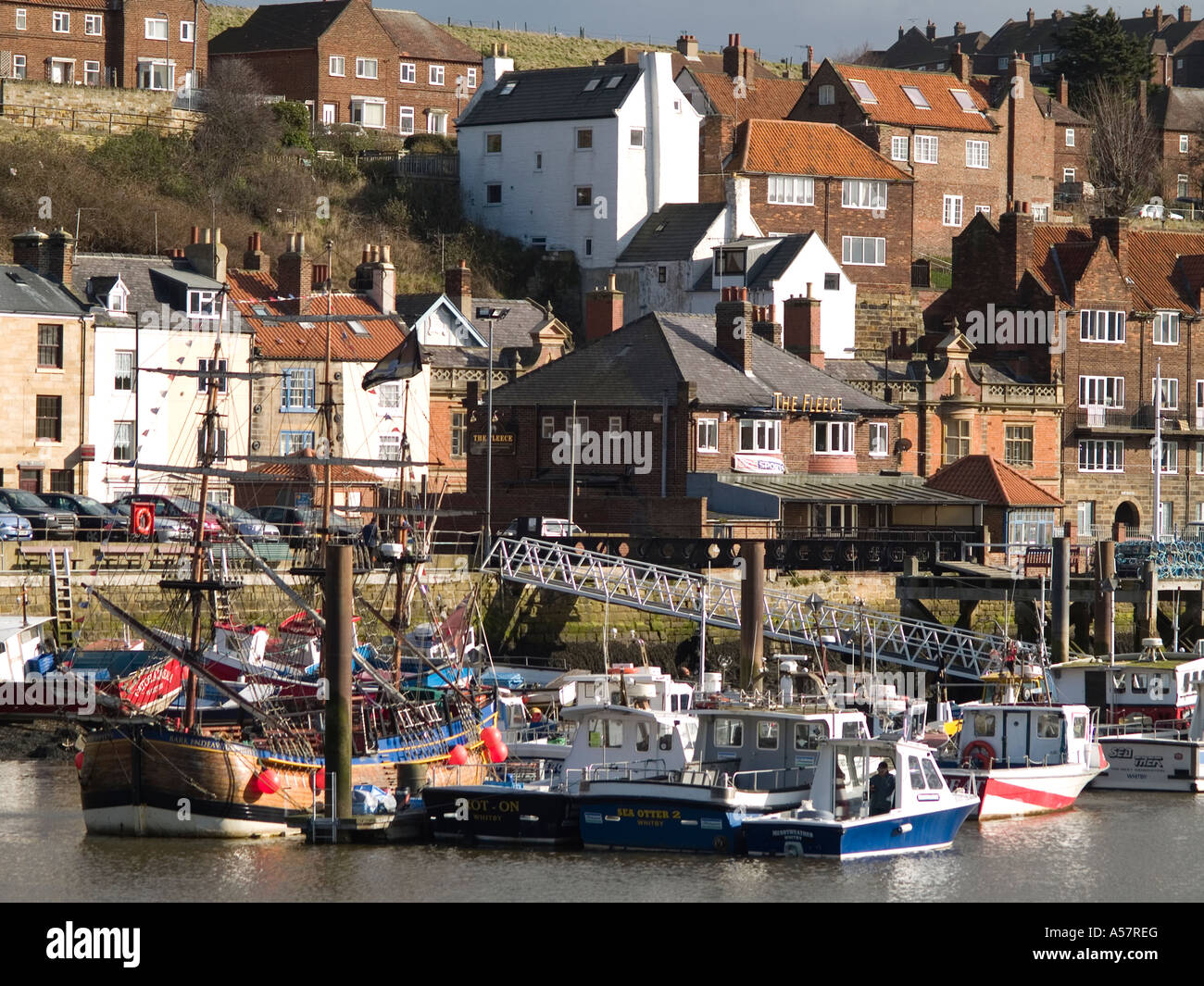 Pleasure craft in the harbour at Whitby North Yorkshire Stock Photo - Alamy
