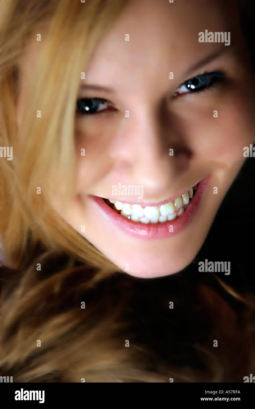 Pretty Smile of a Woman Stock Photo - Alamy