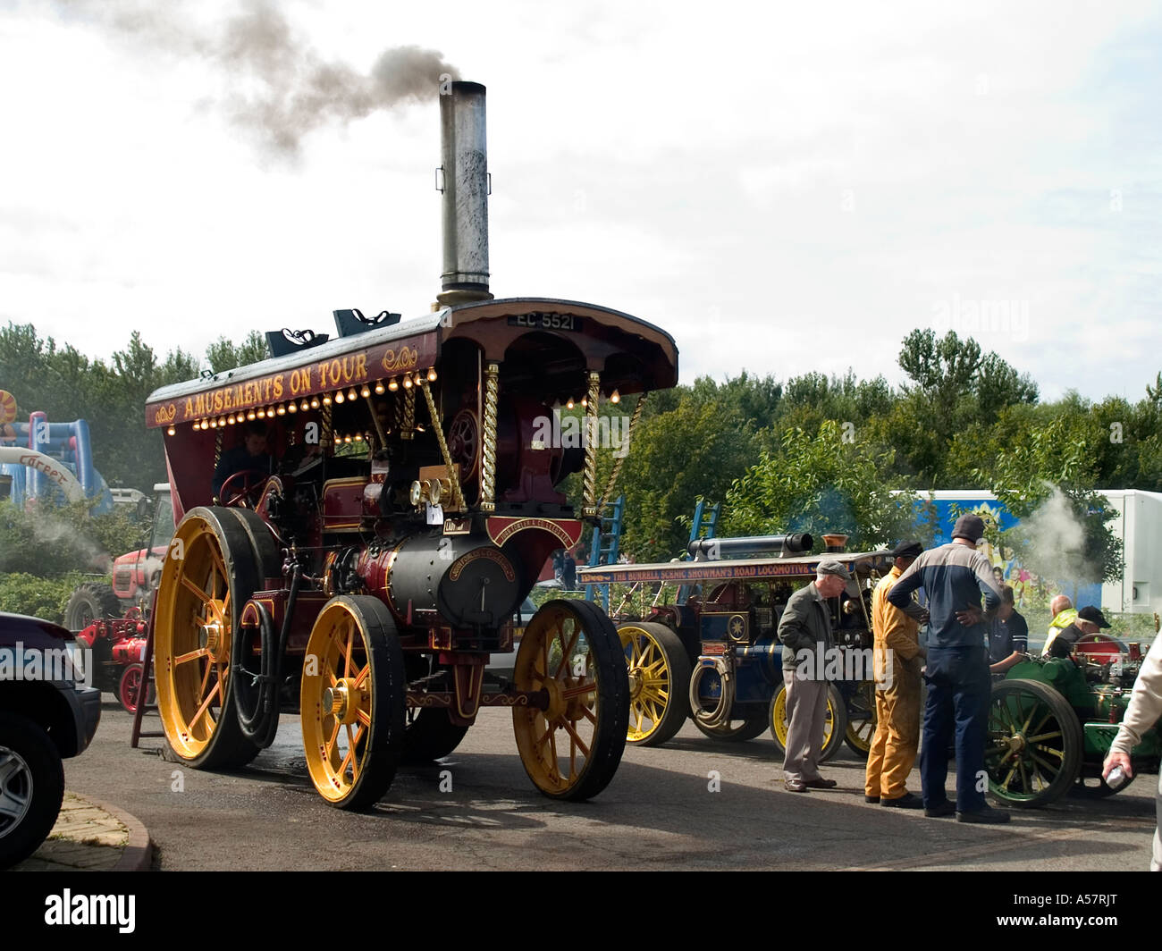 A Fowler steam fairground engine at the Kirkleatham vehicle rally with ...