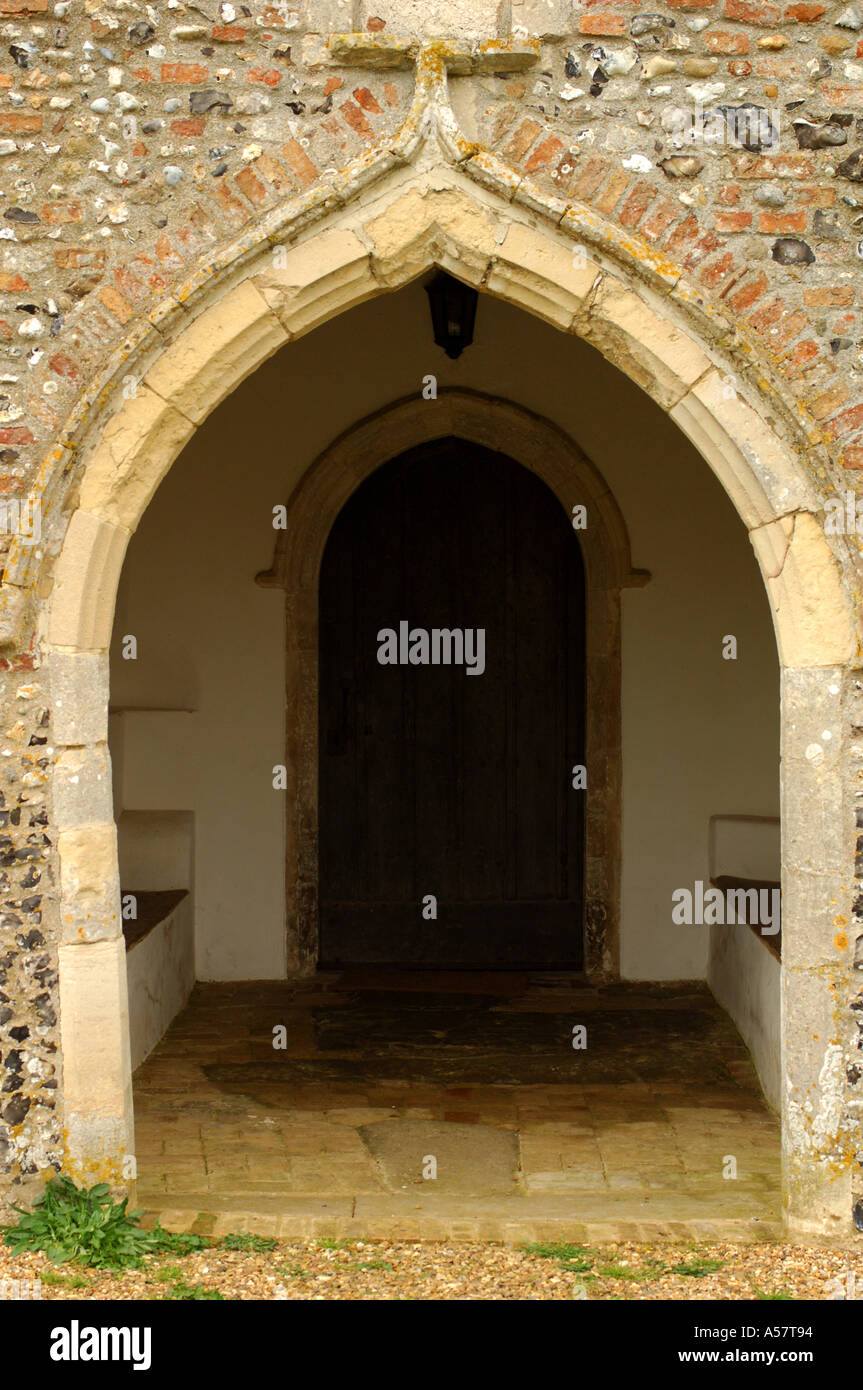 Old Church Porch with Archway Stock Photo - Alamy