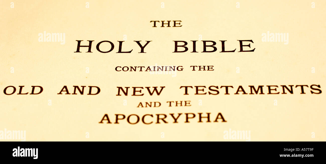 Close up of a bible title page Stock Photo - Alamy