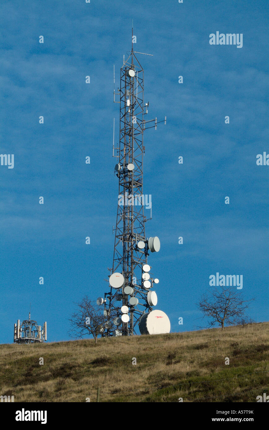 Telecommunication tower microwave radiation telephone tv secure data ...