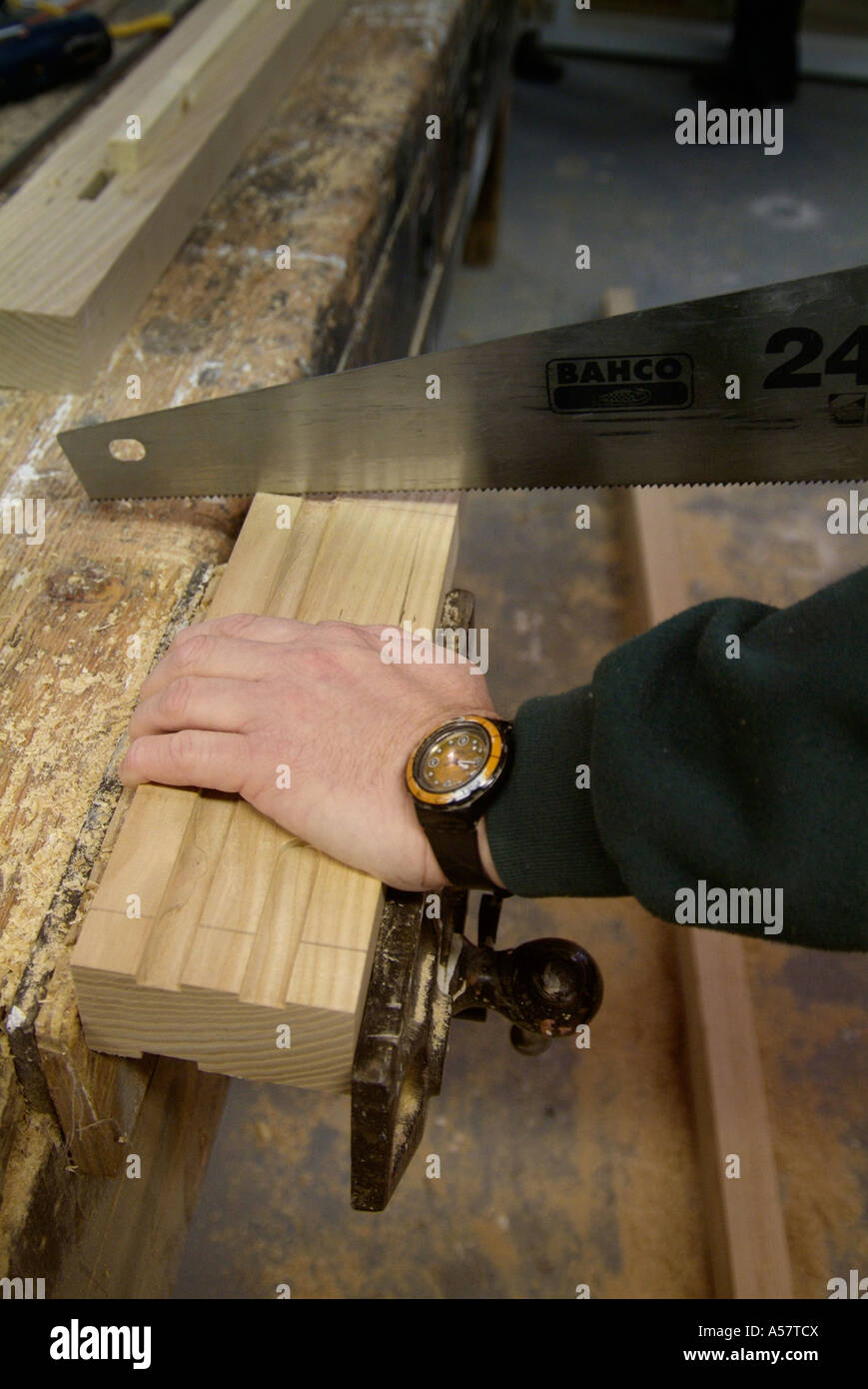 Panel hand saw woodwork workshop craftsman joiner vice clamp sawdust ...