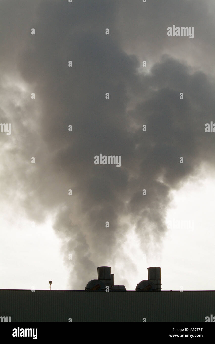 Steam cloud vapour atmospheric pollution global warming chimney tower ...