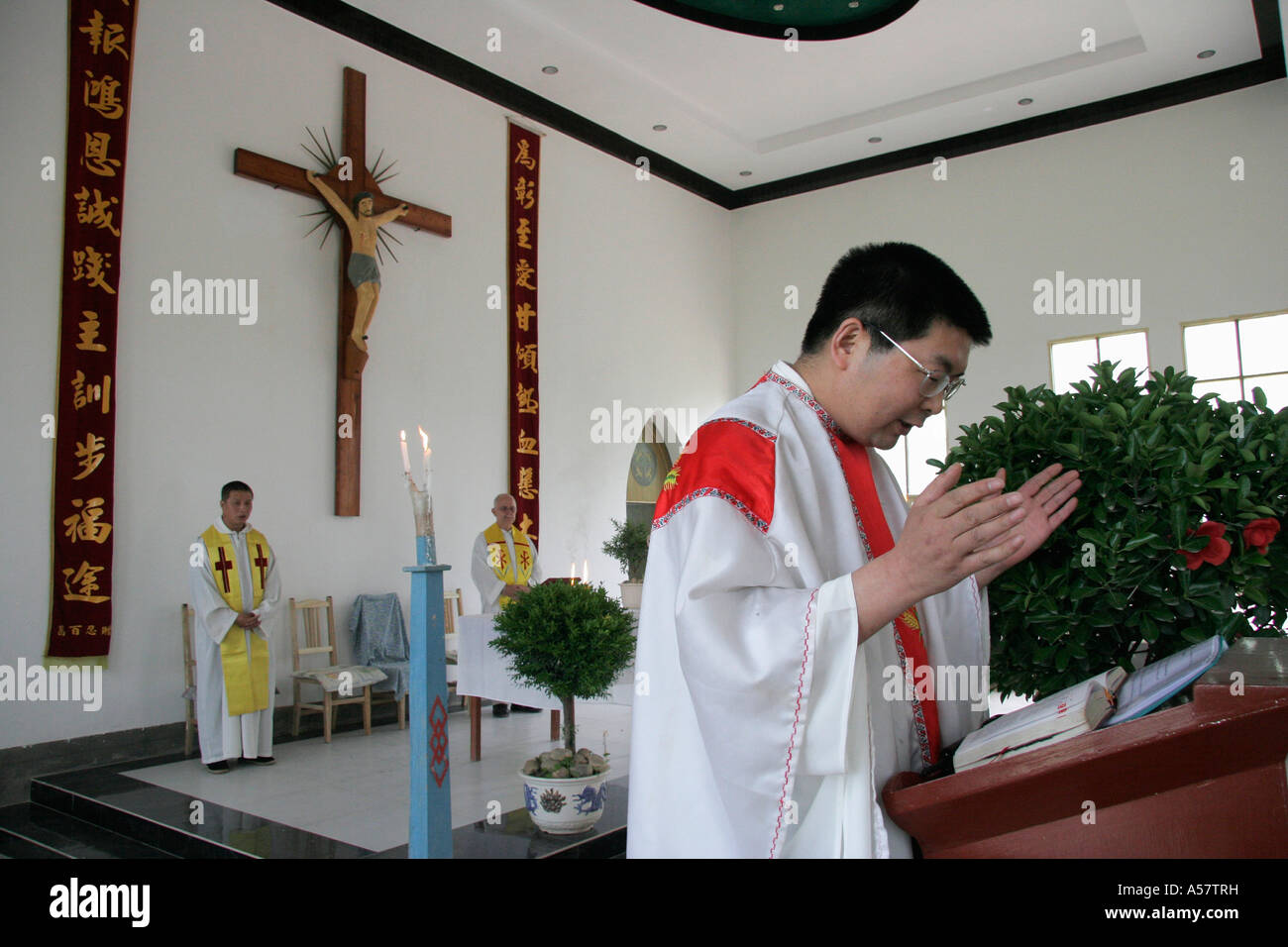 Painet jf5557 china sunday mass catholic church ludung village diocese ...
