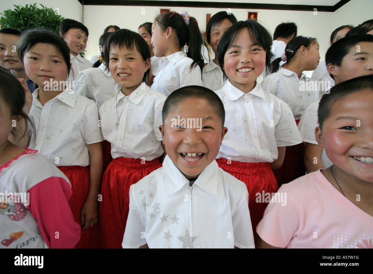 Painet jf5582 china children kids catholic church ludung village ...