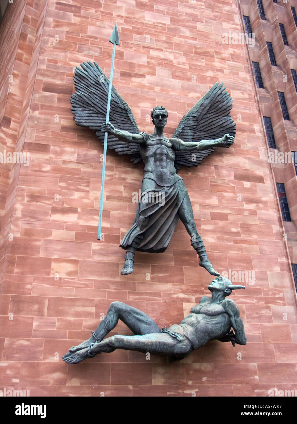 Coventry cathedral sculptures on the new cathedral walls.Coventry West ...